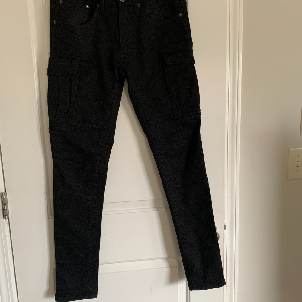 Copper Rivet Skinny Fit Black Jeans With Side Pockets - Gem